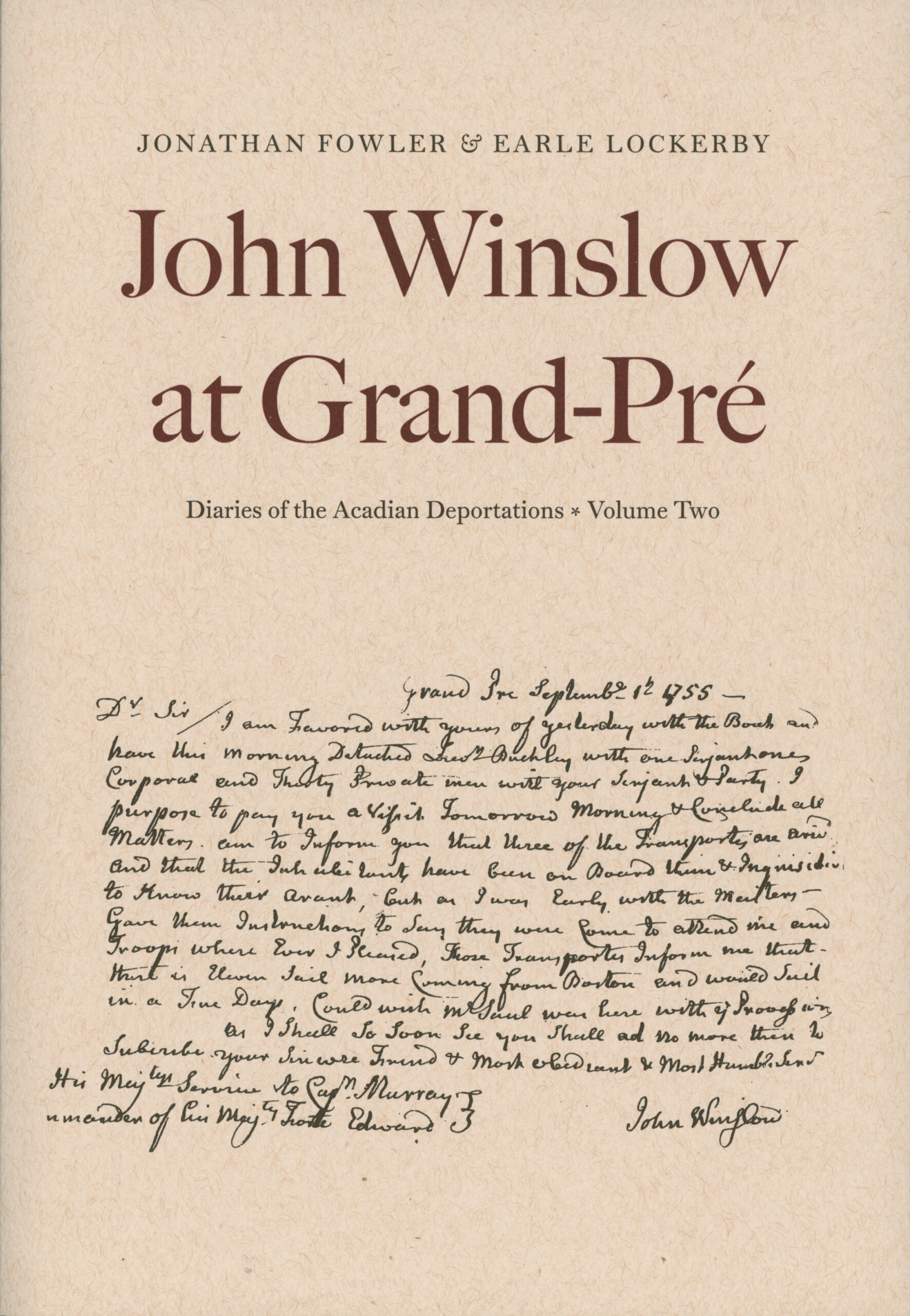 John Winslow at Grand-Pré – Gaspereau Press